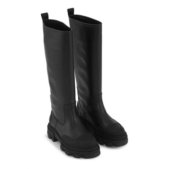 Ganni | Shoes | New Ganni Cleated High Tubular Boots In Black | Poshmark